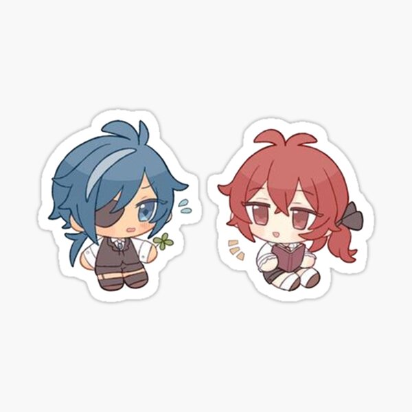 "Chibi Kaeya and Diluc - Genshin Impact" Sticker for Sale by Sara2806 ...