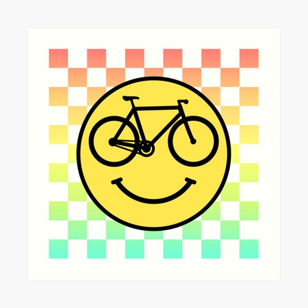 "Happy Bicycle Smiley Face" Art Print for Sale by pablomendoza | Redbubble