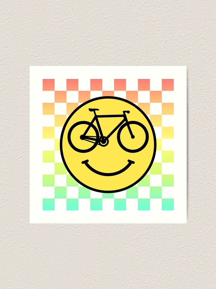 "Happy Bicycle Smiley Face" Art Print for Sale by pablomendoza | Redbubble