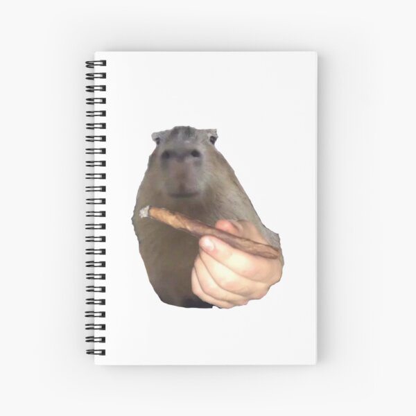 " Capybara offering you a treat, capybara weed meme design" Spiral ...