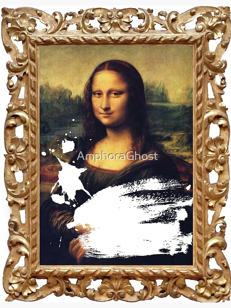 "Mona Lisa Cake Attack - Mona Lisa Cake Incident with golden Frame" Art ...