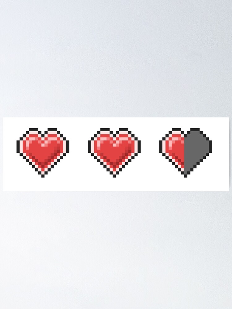 "Pixel Heart Health Bar" Poster by leviadraconia | Redbubble