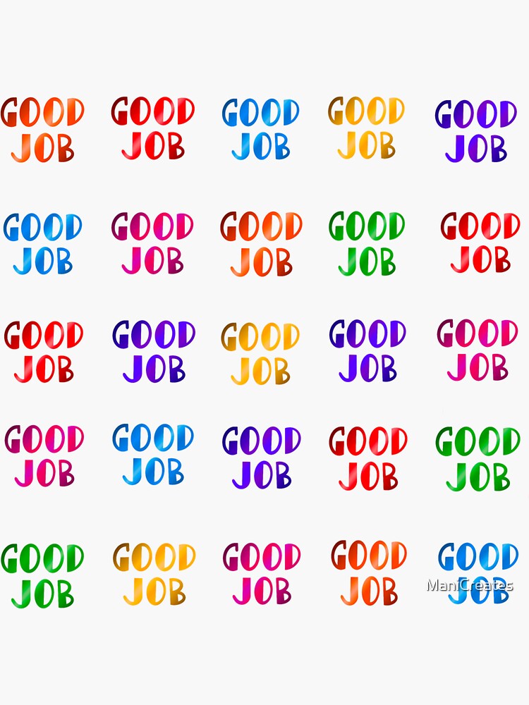 "Good job rainbow pack" Sticker for Sale by ManiCreates | Redbubble