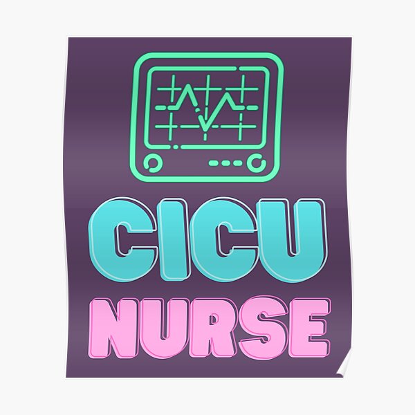 "CICU nurse with vitals monitor with EKG drawing" Poster for Sale by ...