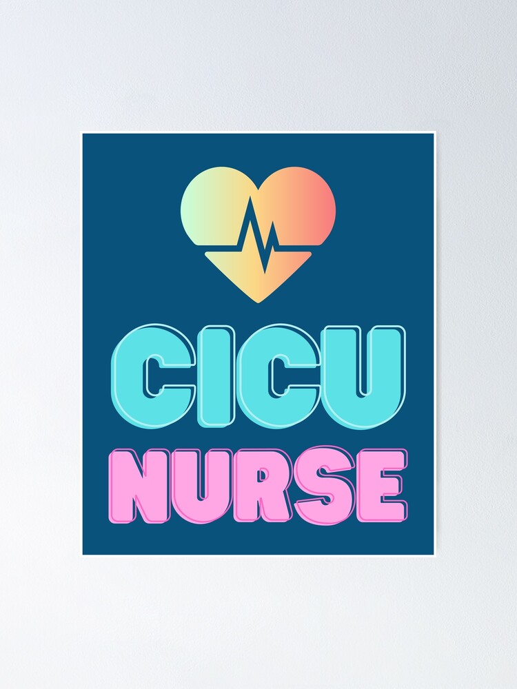 "CICU nurse with beautiful and colorful heart with EKG drawing" Poster ...