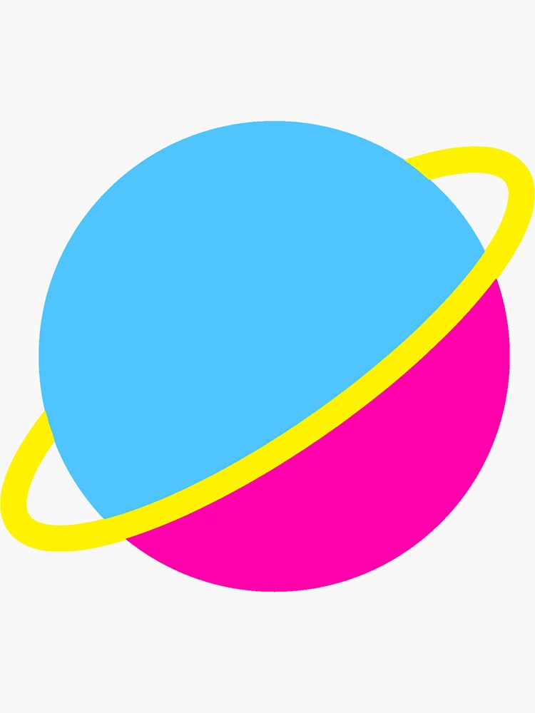 "Subtle pan Pride planet geometric - transparent background " Sticker ...