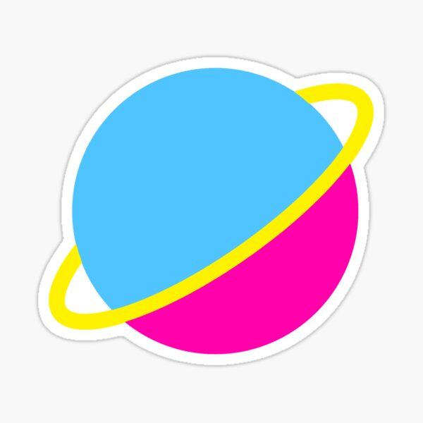 "Subtle pan Pride planet geometric - transparent background " Sticker ...