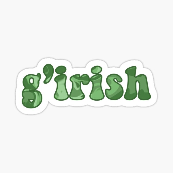 "G'irish Vintage Font " Sticker for Sale by mtobi12 | Redbubble