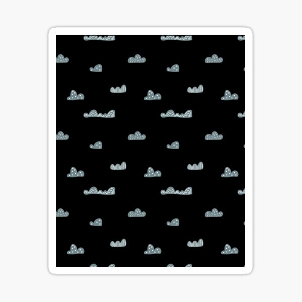 "Small cloud Pattern with black background" Sticker for Sale by ...