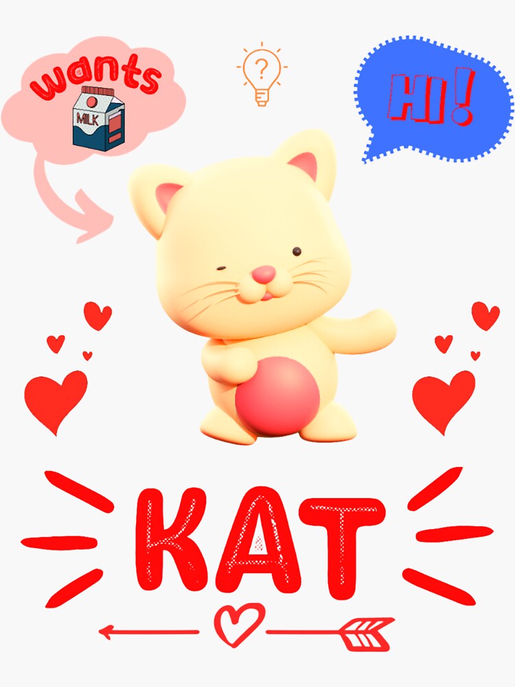 " Animal Cute Kat!" Sticker for Sale by idea-factory | Redbubble