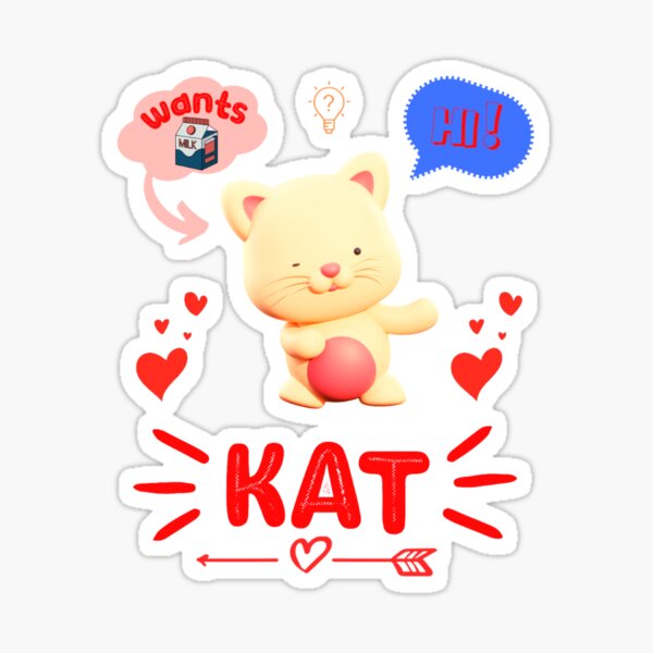 " Animal Cute Kat!" Sticker for Sale by idea-factory | Redbubble