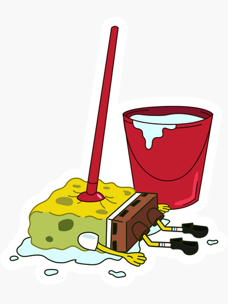 "SpongeBob Mop" Sticker for Sale by Stokesk | Redbubble