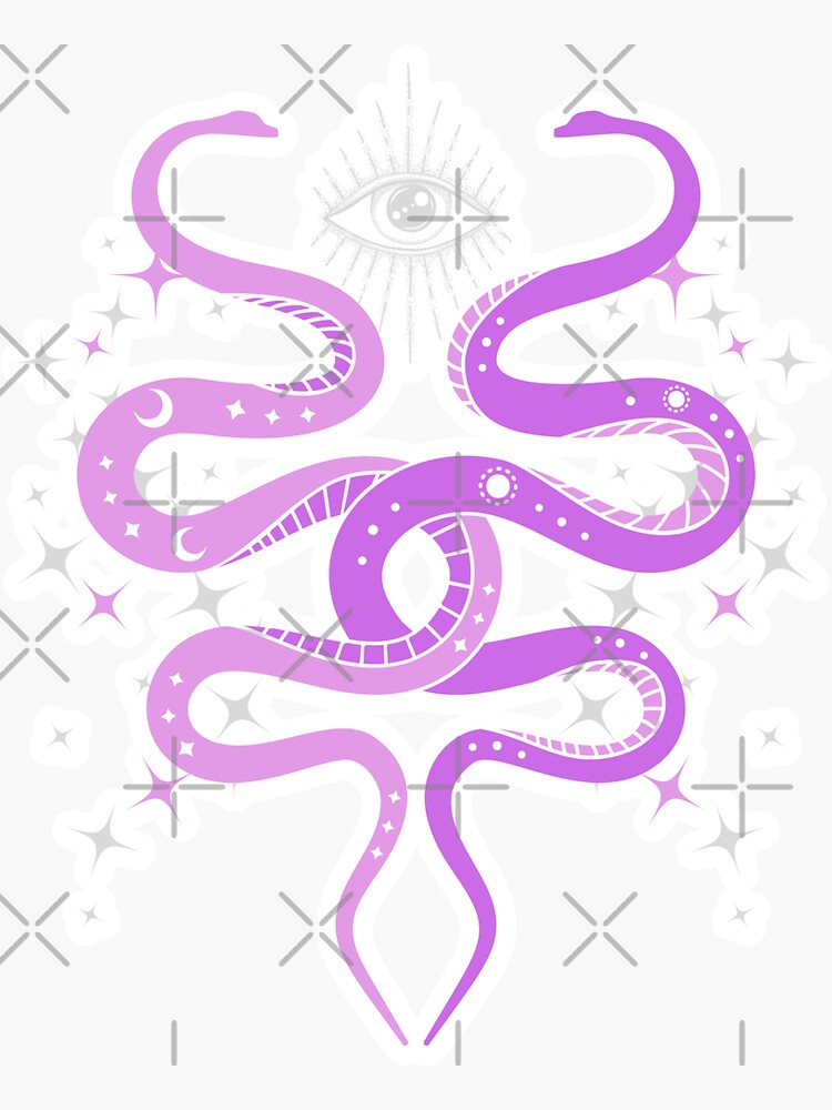 "Double Serpent - Occult Snakes" Sticker for Sale by CurioPopRelics ...