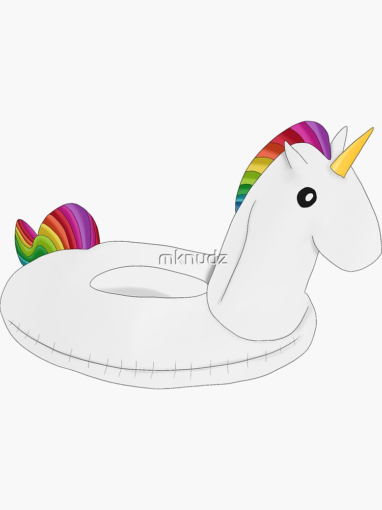 "Unicorn Pool Floatie" Sticker by mknudz | Redbubble
