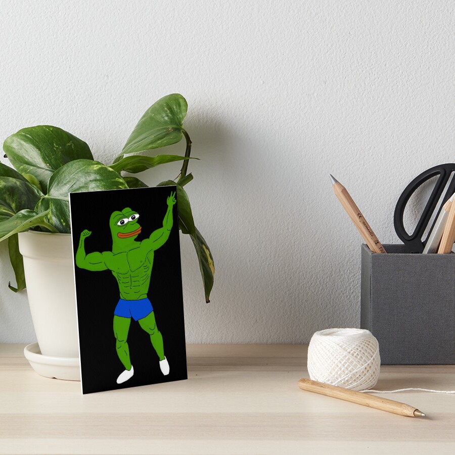 "Bodybuilder Pepe Aesthetic Zyzz" Art Board Print for Sale by Gnabri ...