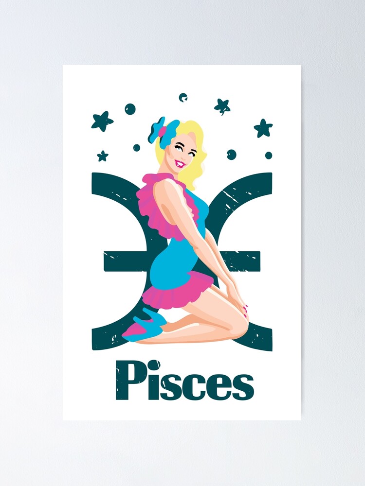 "Pisces zodiac sign pinup girl | Vintage" Poster for Sale by AnnaRuz ...