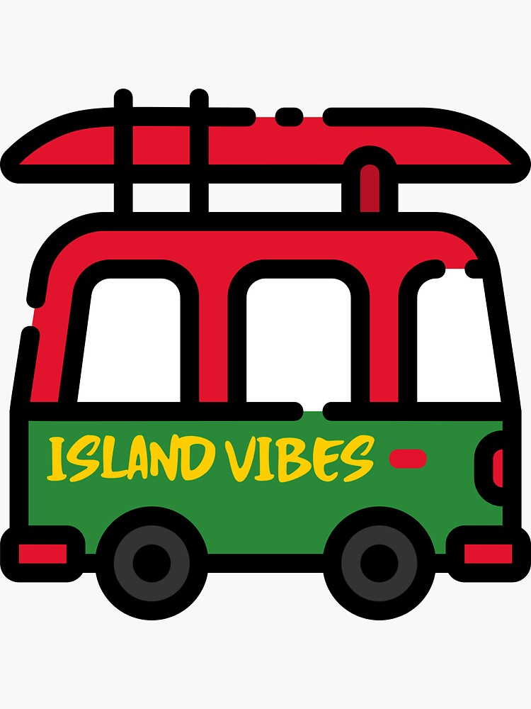 "Island Vibes - Rasta Bus" Sticker for Sale by HawaiiSurf | Redbubble