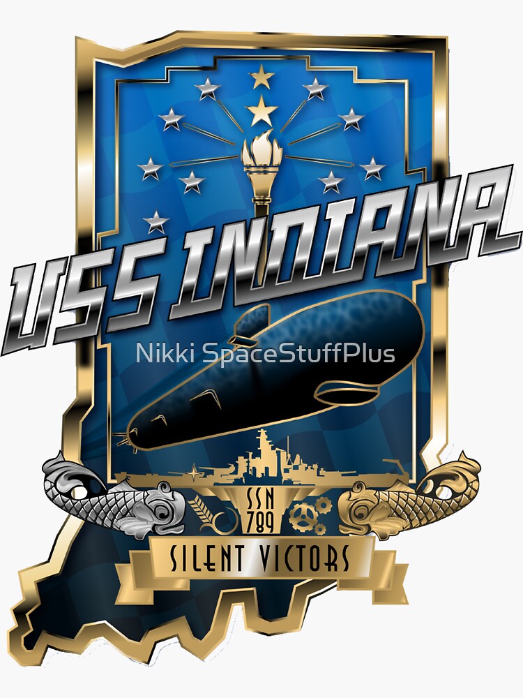 "SSN-789 USS Indiana Crest" Sticker for Sale by Spacestuffplus | Redbubble