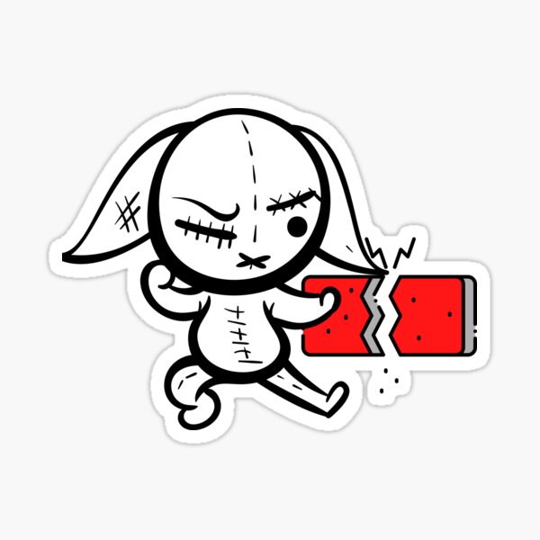 "bad rabbit" Sticker for Sale by niamaes | Redbubble