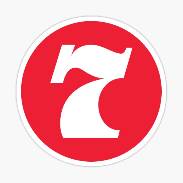 "Number 7" Sticker for Sale by jcoffeydesign | Redbubble