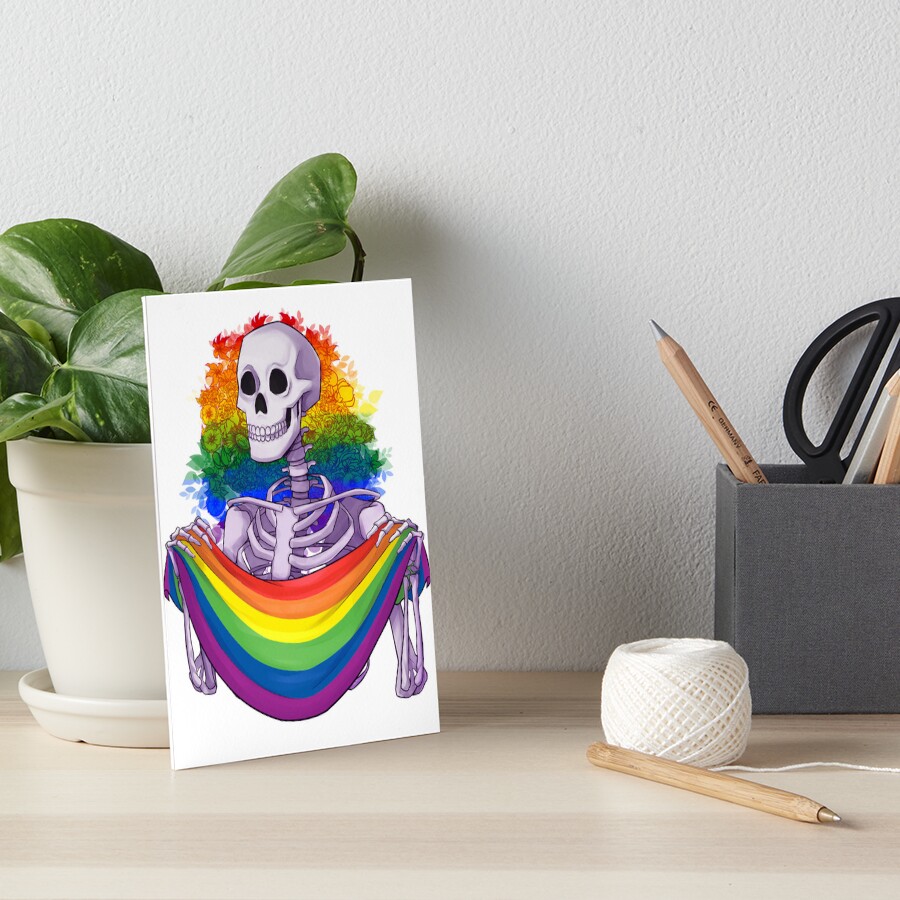 "Pride Skeleton" Art Board Print for Sale by StarSketchMEH | Redbubble
