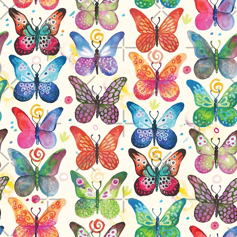 "Colorful butterflies pattern" by camcreativedk | Redbubble