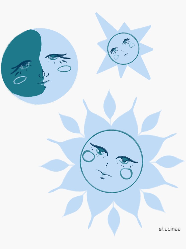 "My sun, moon and star" Sticker for Sale by shadinaa | Redbubble