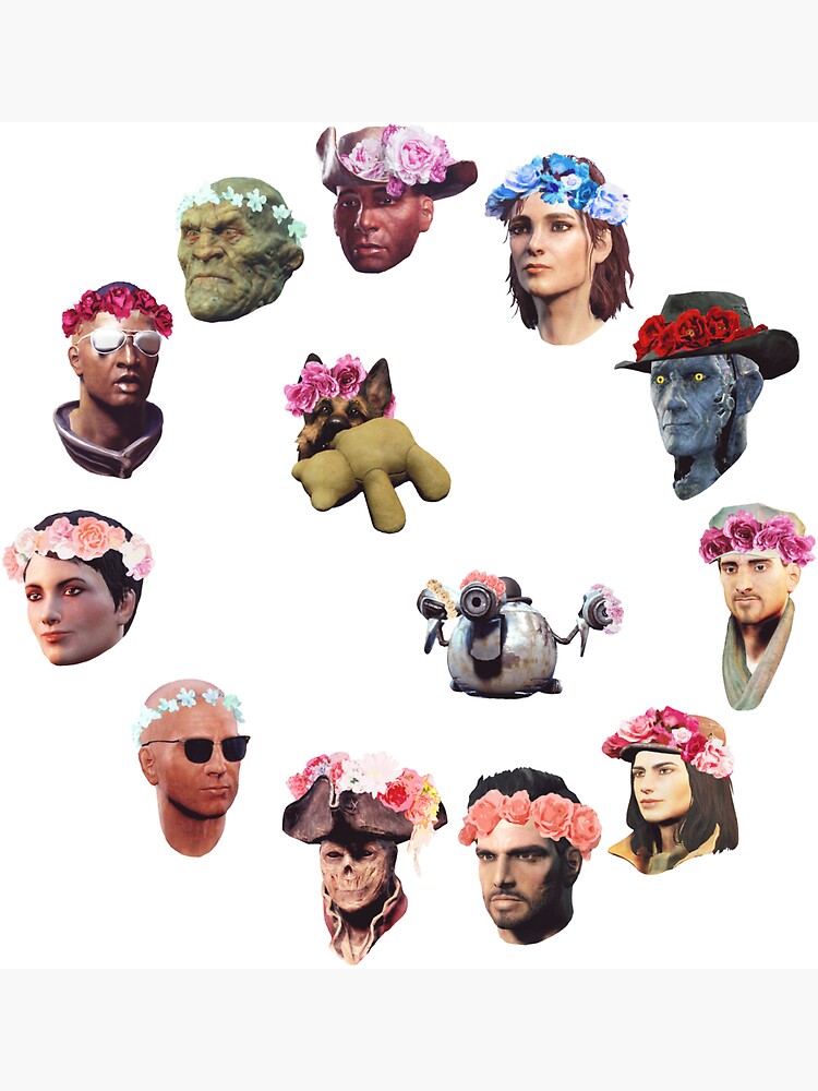 "Fallout 4 Flower Crown Party" Magnet by FatHobbit | Redbubble