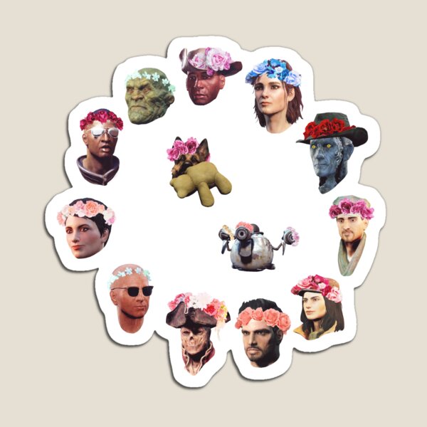 "Fallout 4 Flower Crown Party" Magnet by FatHobbit | Redbubble