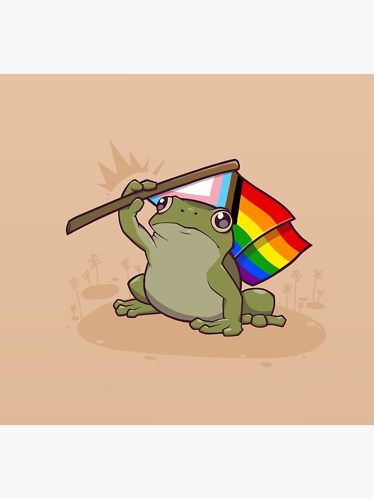 "Progress Pride Flag-Holding Frog" Poster for Sale by saltuurn | Redbubble