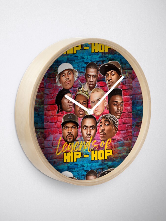 Reloj «Leyendas del retrato de ilustración de dibujos animados de hip ...