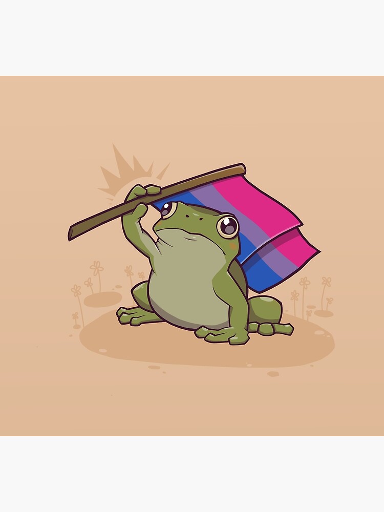 "Bisexual Pride Flag-Holding Frog" Poster for Sale by saltuurn | Redbubble