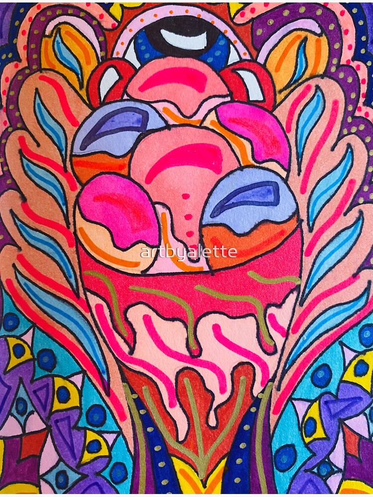 "Trippy Abstract Eyeball Ice Cream" Sticker for Sale by artbyalette ...