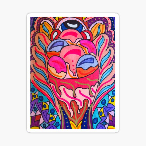 "Trippy Abstract Eyeball Ice Cream" Sticker for Sale by artbyalette ...