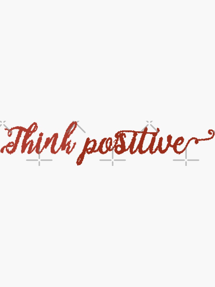 "Cursive Think Positive Graffiti in Red" Sticker for Sale by ...