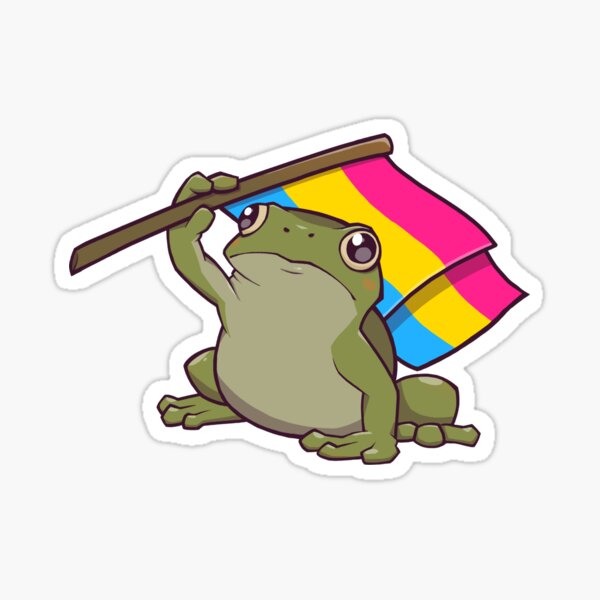 "Pansexual Pride Flag-Holding Frog" Sticker for Sale by saltuurn ...