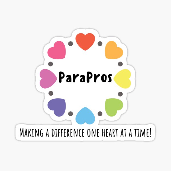 "Parapro make a difference heart" Sticker for Sale by nat7green | Redbubble