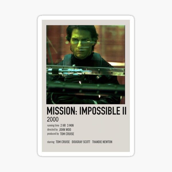"mission impossible movie card" Sticker for Sale by paytonhd | Redbubble