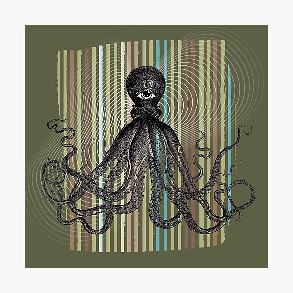 " Octopus Third Eye and Pixie Stick Retro Vibes" Photographic Print for ...