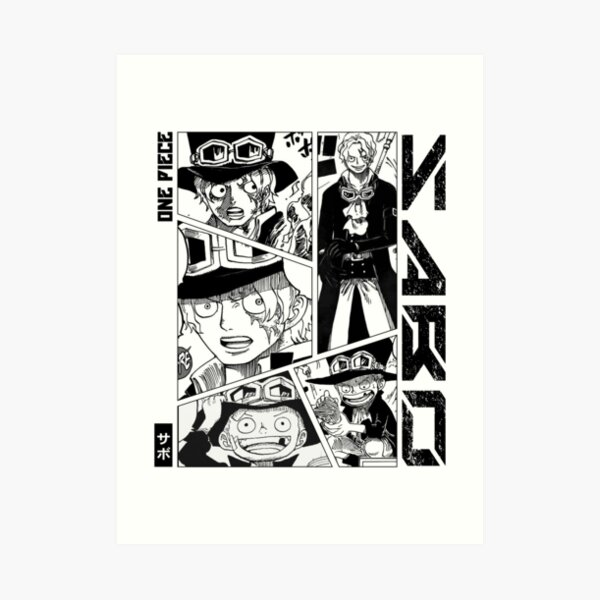 "Sabo Manga Panel - Black and white version" Art Print for Sale by ...