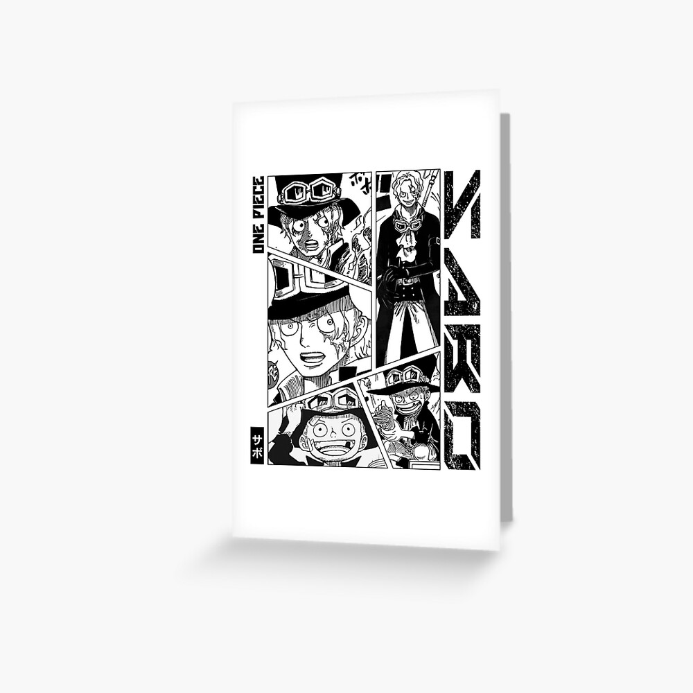 "Sabo Manga Panel - Black and white version" Greeting Card by Nivrowide ...
