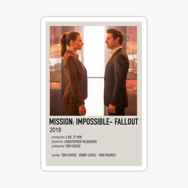"mission impossible movie card" Sticker for Sale by paytonhd | Redbubble
