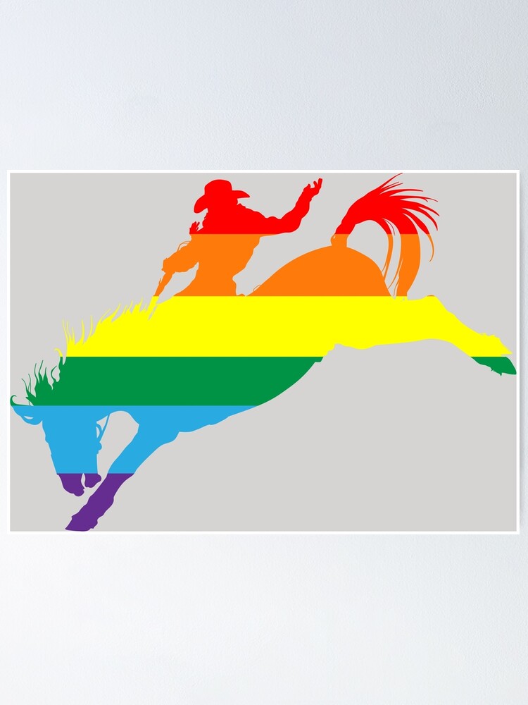 "Bronco Rider 1: Pride Flag" Poster for Sale by ziafrazier | Redbubble