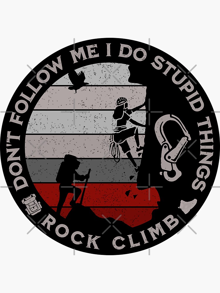 "Awesome Retro Wall Climber - Rock Mountain Climbing" Sticker for Sale ...