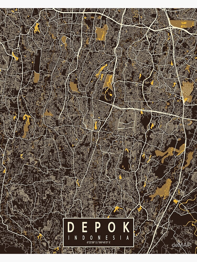 "Depok City Map of Indonesia - Pastel" Poster for Sale by deMAP | Redbubble
