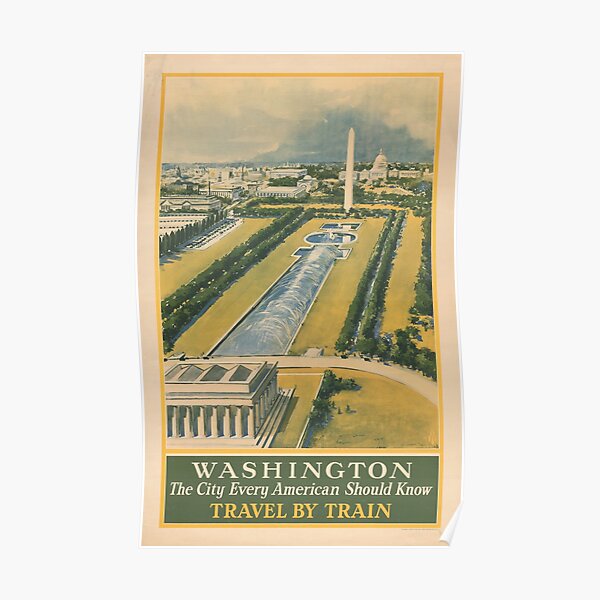 "Washington Vintage Travel Poster" Poster for Sale by PDArtiste | Redbubble