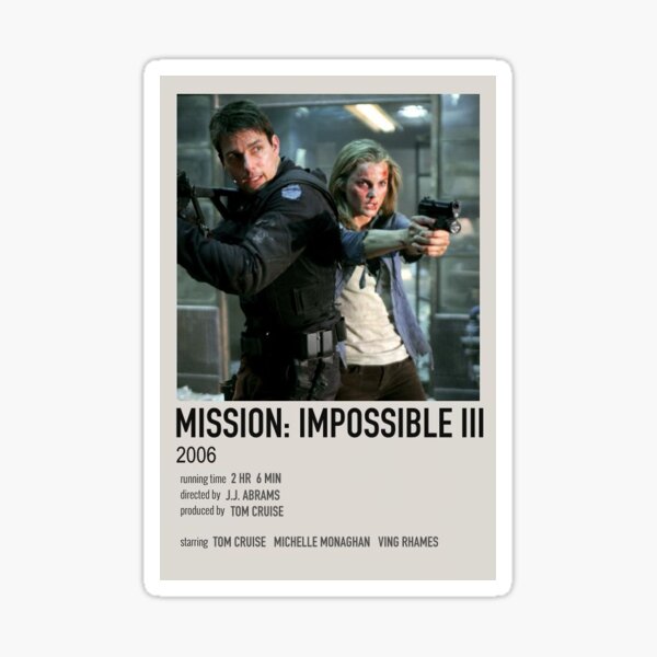 "mission impossible movie card " Sticker for Sale by paytonhd | Redbubble