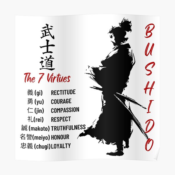 "Bushido The 7 Virtues Design" Poster for Sale by SheaLN | Redbubble