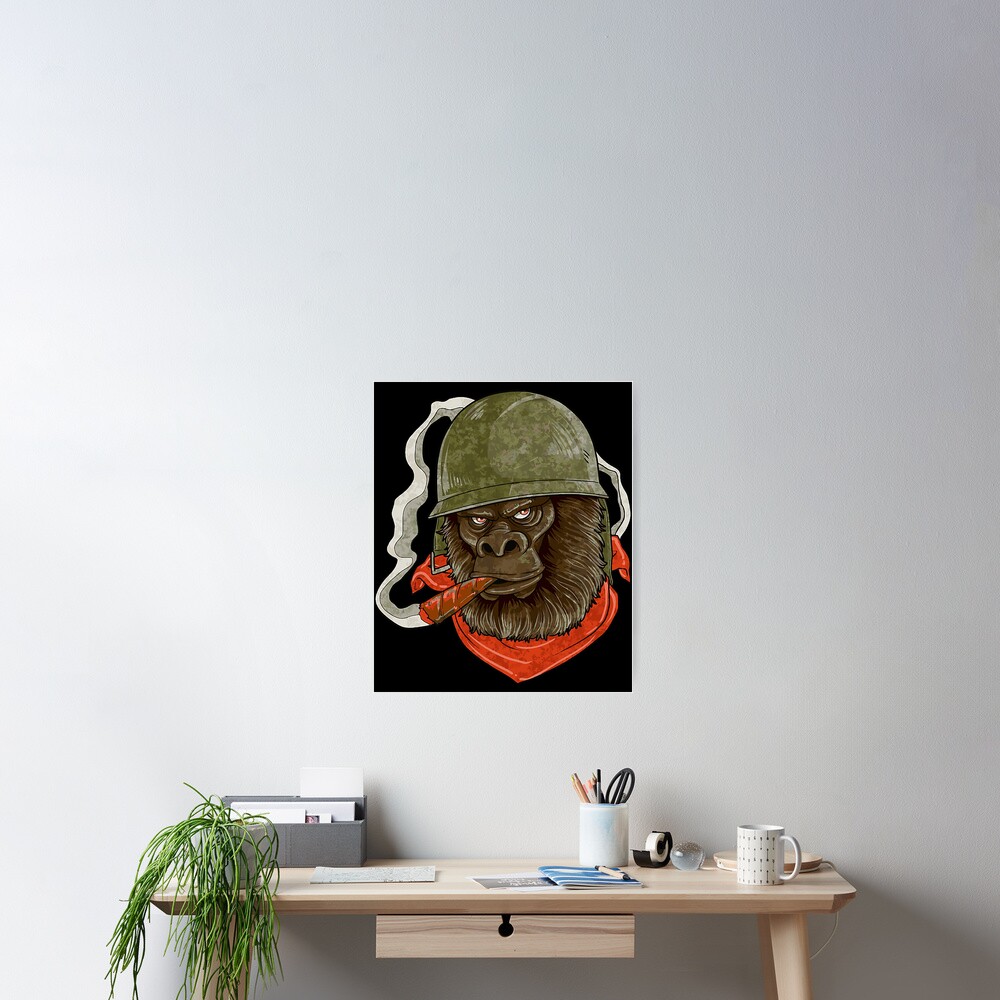 "Mens Gorilla Silverback Smoking A Cigar" Poster for Sale by EdJovanovski | Redbubble