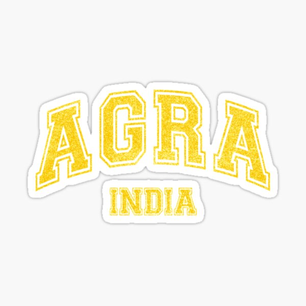 "Agra India, Classic College font, vintage grunge Classic" Sticker for ...